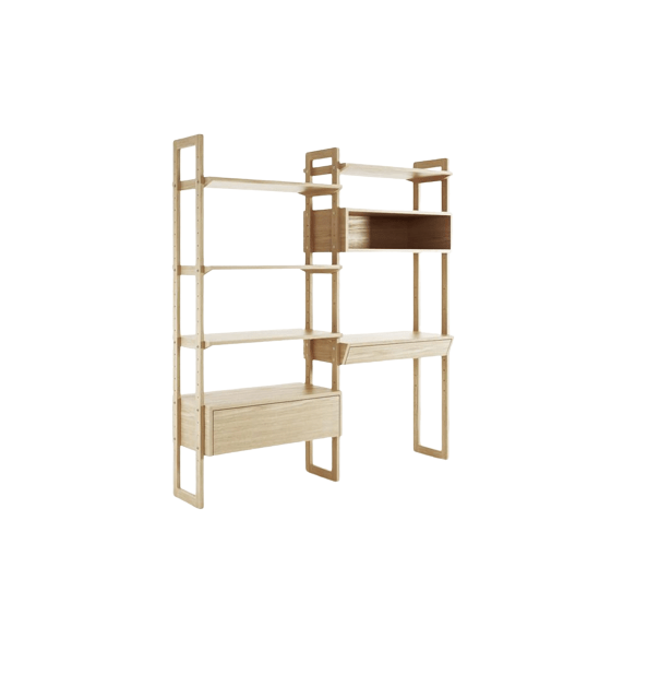 Soho European Oak Double Wall Shelf Bookcase Unit | SLH