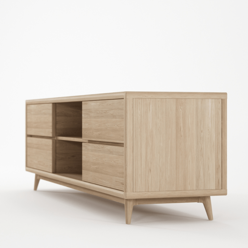 Buy Vintage Low TV Unit - European Oak Online