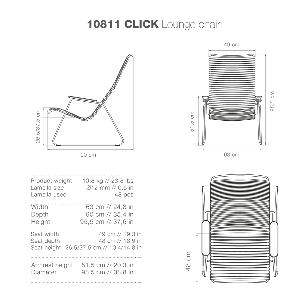 Buy Click Lounge Chair - Multicolour Blue Stripe Online