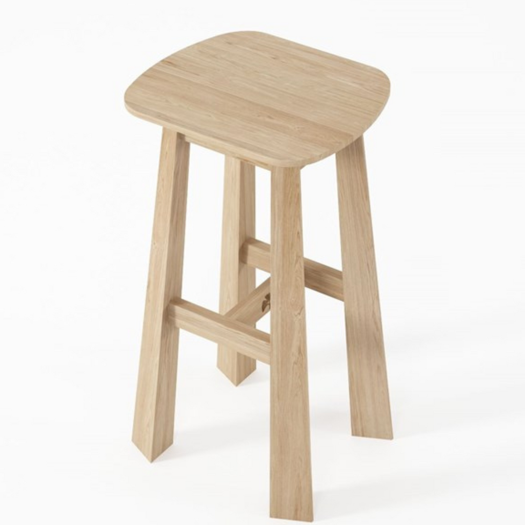 East Rectangular Counter Stool European Oak | SLH Designer Furniture
